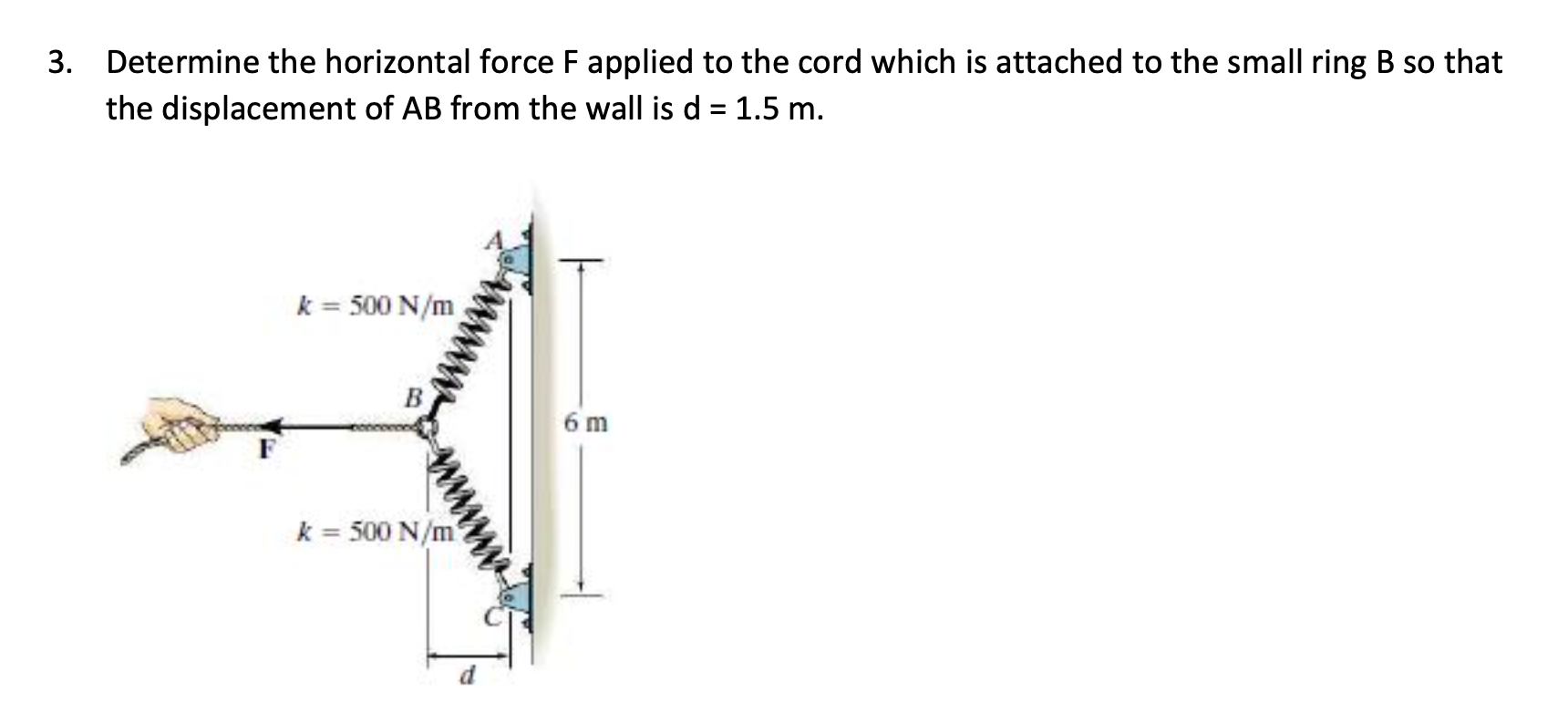 Determine the horizontal force F applied to the cord | Chegg.com