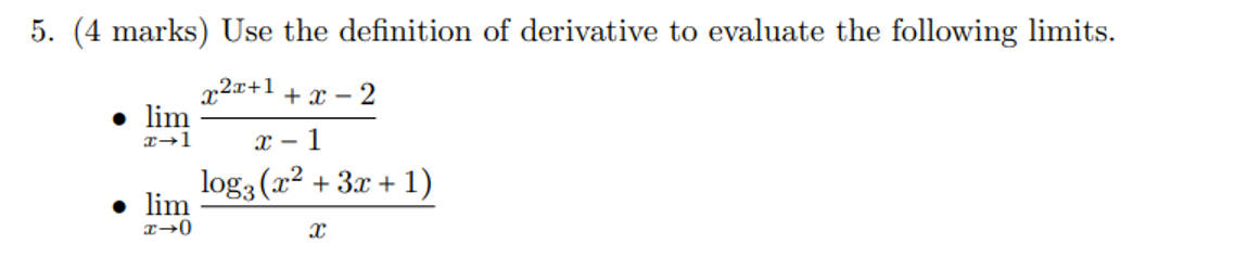Solved (4 ﻿marks) ﻿Use the definition of derivative to | Chegg.com