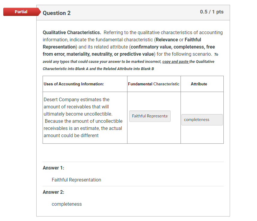 Solved Partial Question 2 0.5/1 pts Qualitative | Chegg.com