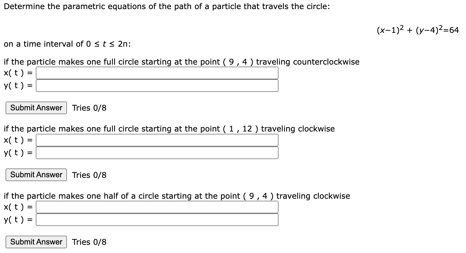 Solved Determine the parametric equations of the path of a | Chegg.com
