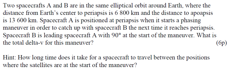 Two spacecrafts A and B are in the same elliptical | Chegg.com