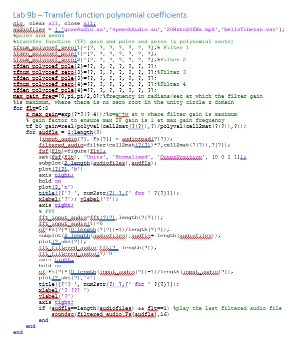 clc, clear all, close all; audiofiles = | Chegg.com