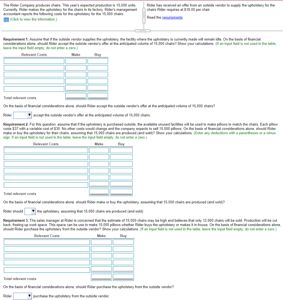 Solved Data table GA Direct materials Variable direct | Chegg.com