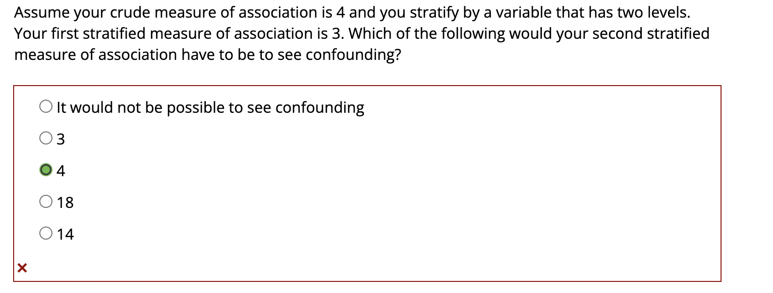 Solved Assume your crude measure of association is 4 and you | Chegg.com