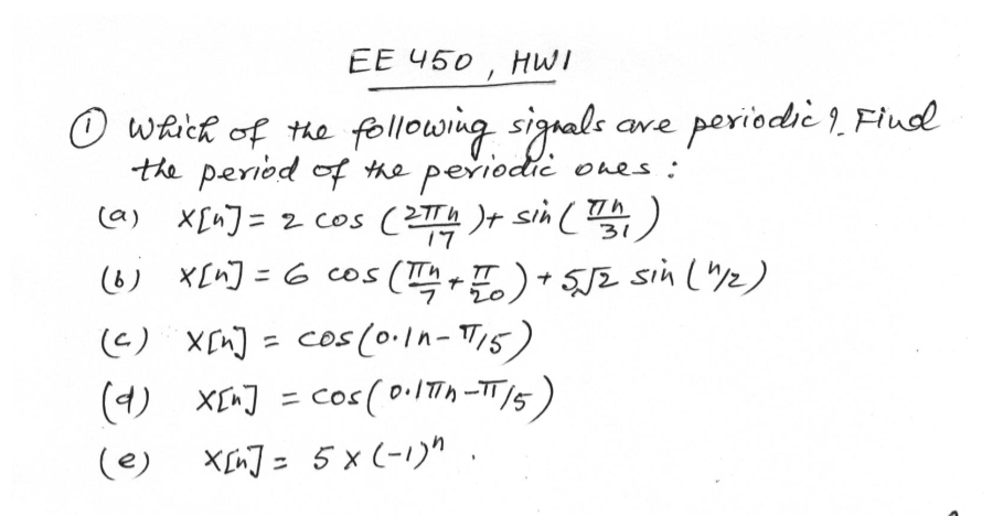 Solved 1 Which Of The Following Signals Are Periodic