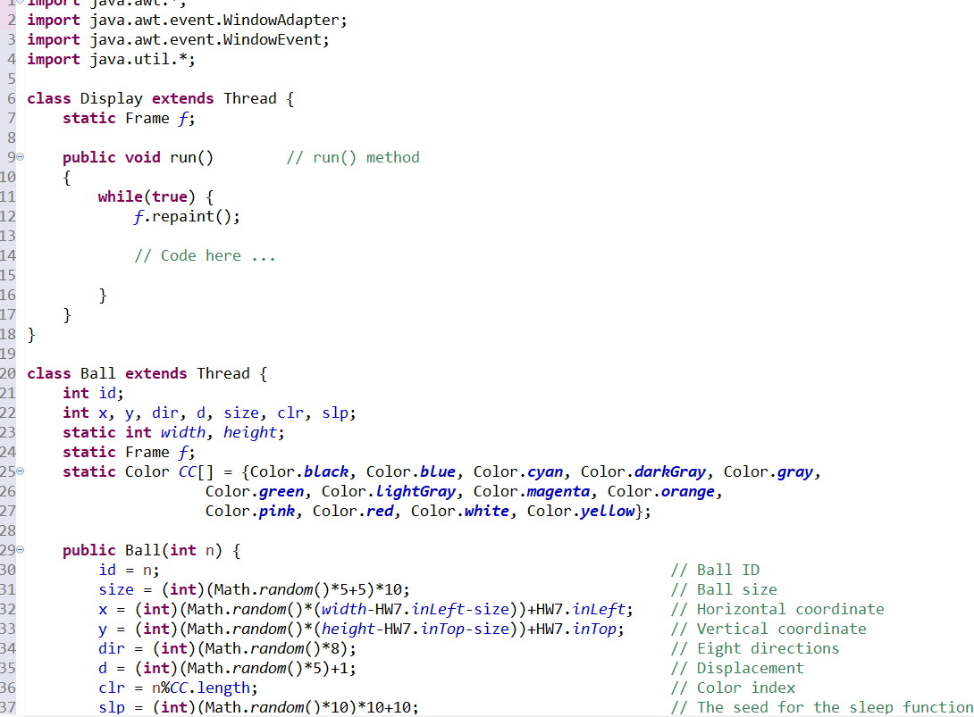 Solved Java Bouncing Balls I Need Help Here Are The
