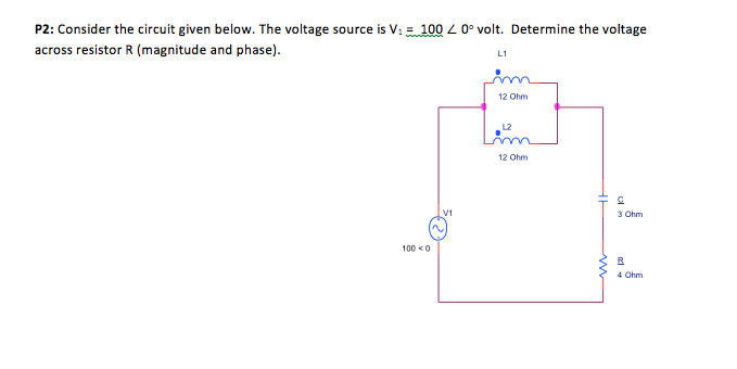 Solved P2: Consider the circuit given below. The voltage | Chegg.com