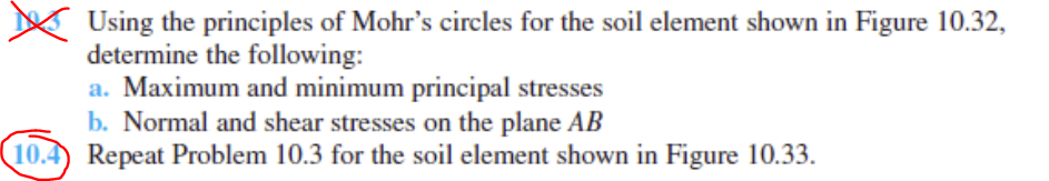 Solved Using the principles of Mohr’s circles for the soil | Chegg.com