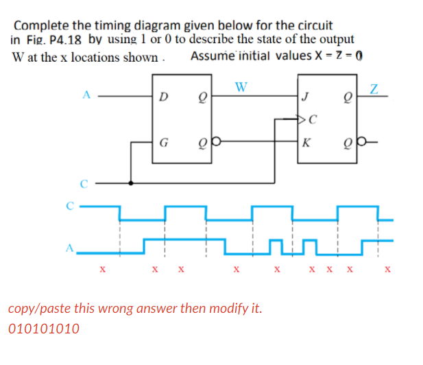 Solved Complete the timing diagram given below for the | Chegg.com