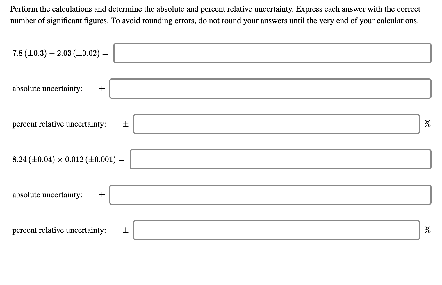 Solved Perform the calculations and determine the absolute | Chegg.com