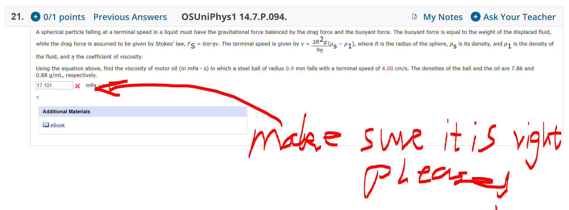 Solved 21. + 0/1 points Previous Answers OSUniPhys1 | Chegg.com