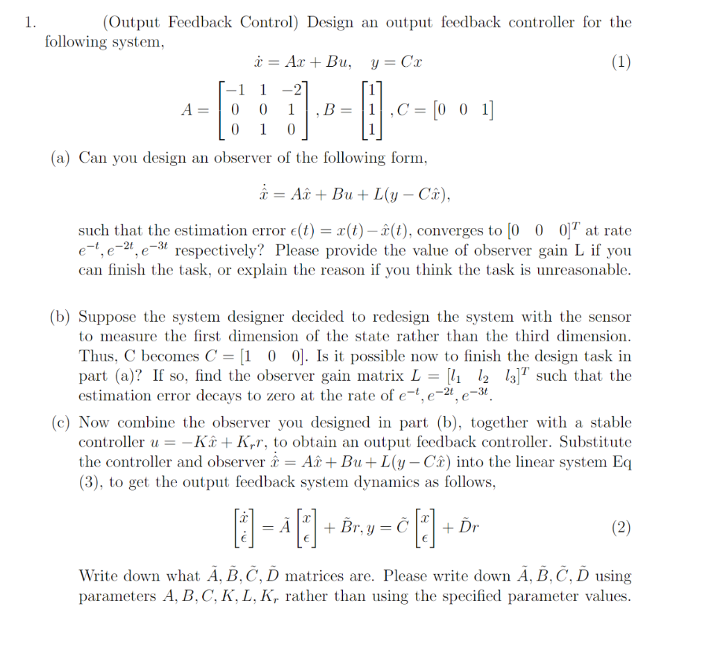 Output Feedback Control Design An Output Feedback 8828