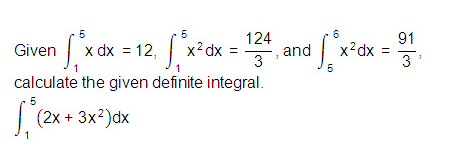 Solved 5 124 and 3 91 x2 dx S. x2 dx x dx Given 12 5 1 | Chegg.com