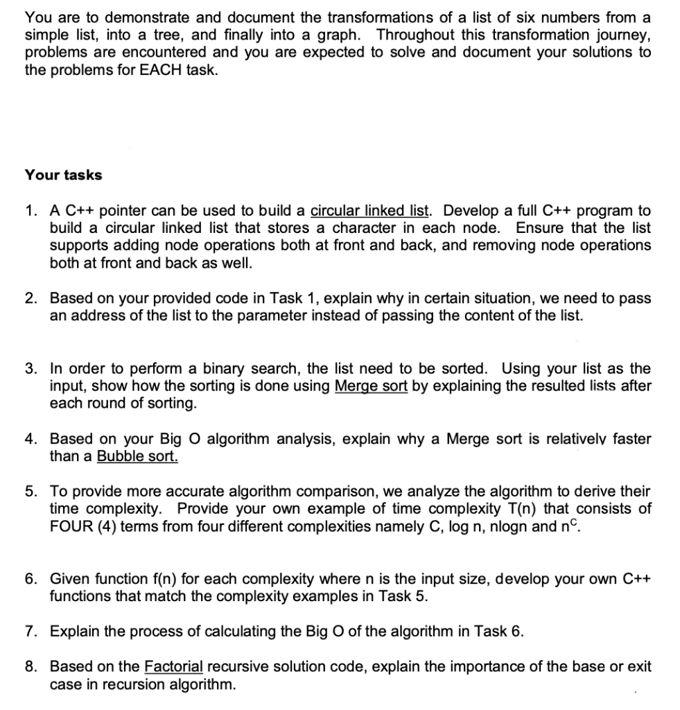 Solved You are to demonstrate and document the | Chegg.com