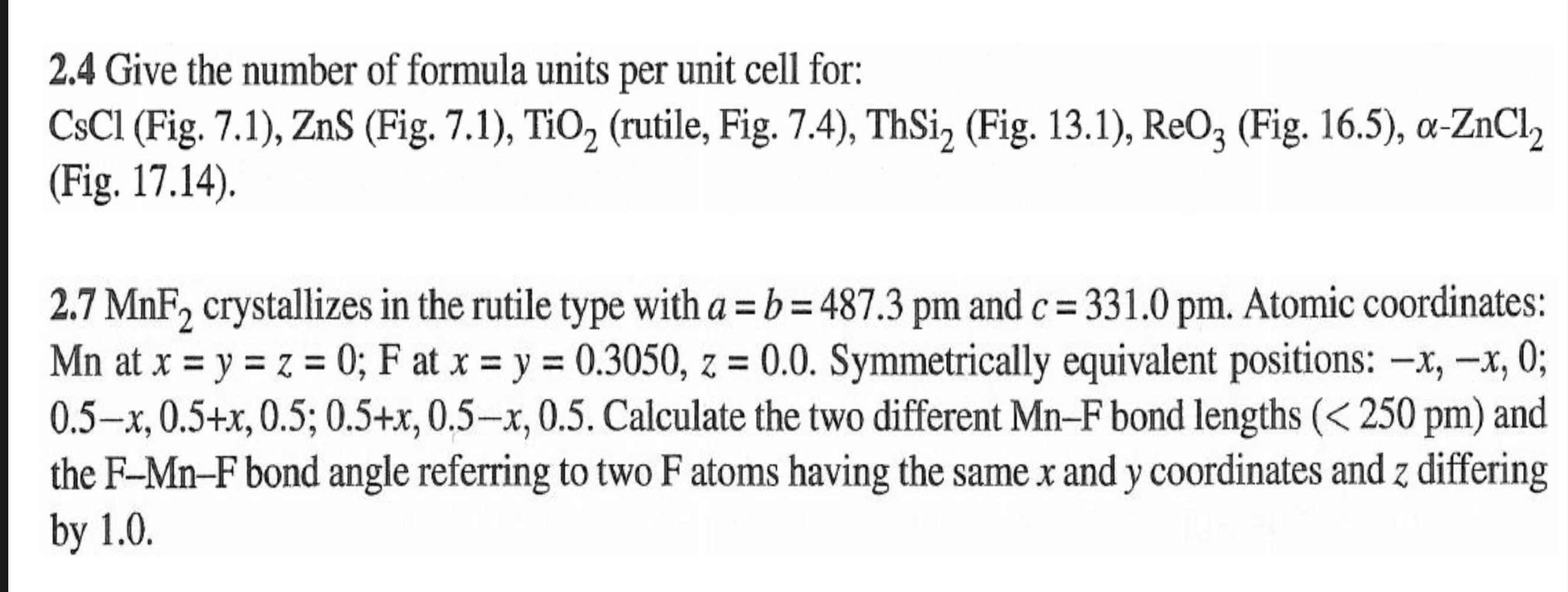 Solved 2.4 Give the number of formula units per unit cell | Chegg.com