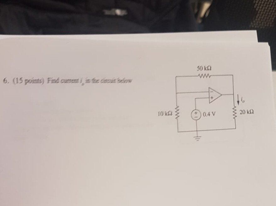 Solved SO KS2 w 6. (15 points) Find current in the circuit | Chegg.com