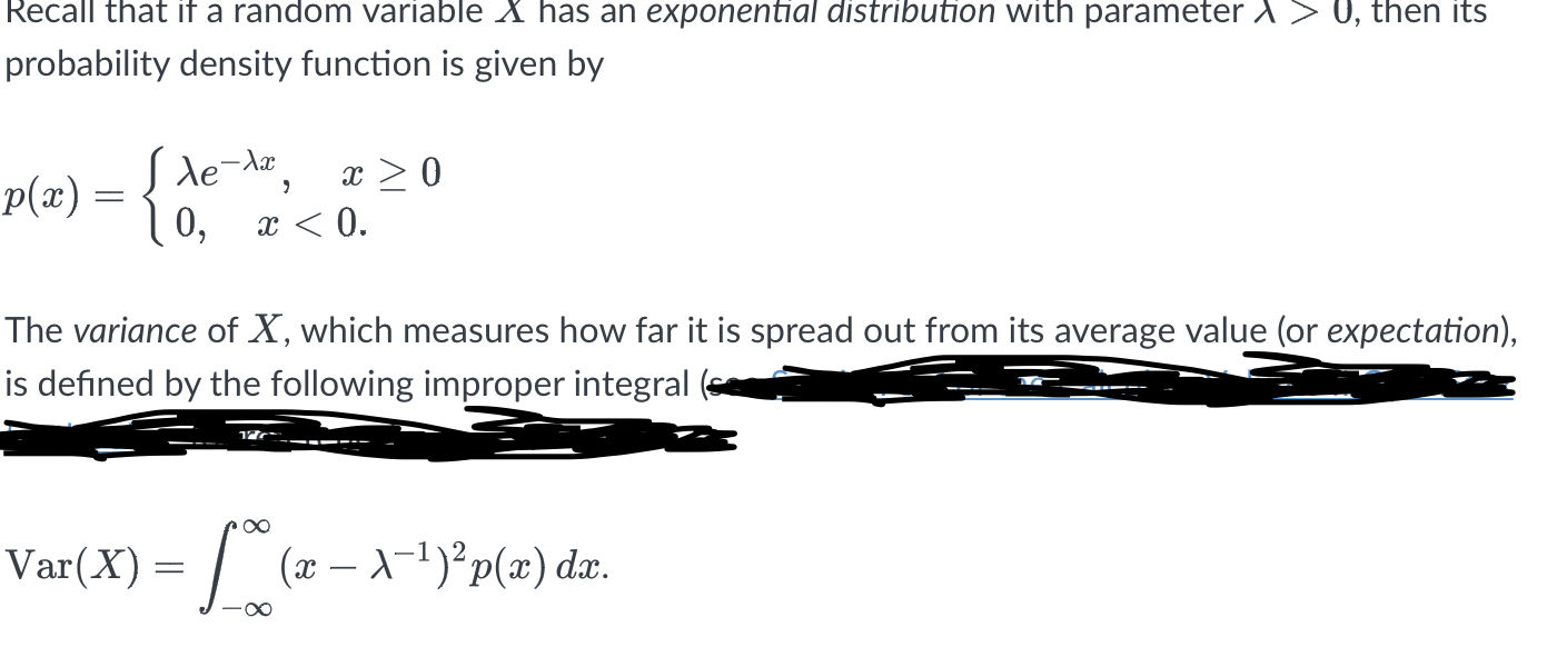 Solved Recall that if a random variable X has an exponential | Chegg.com