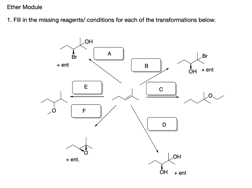 Solved Ether Module 1. Fill in the missing reagents/ | Chegg.com