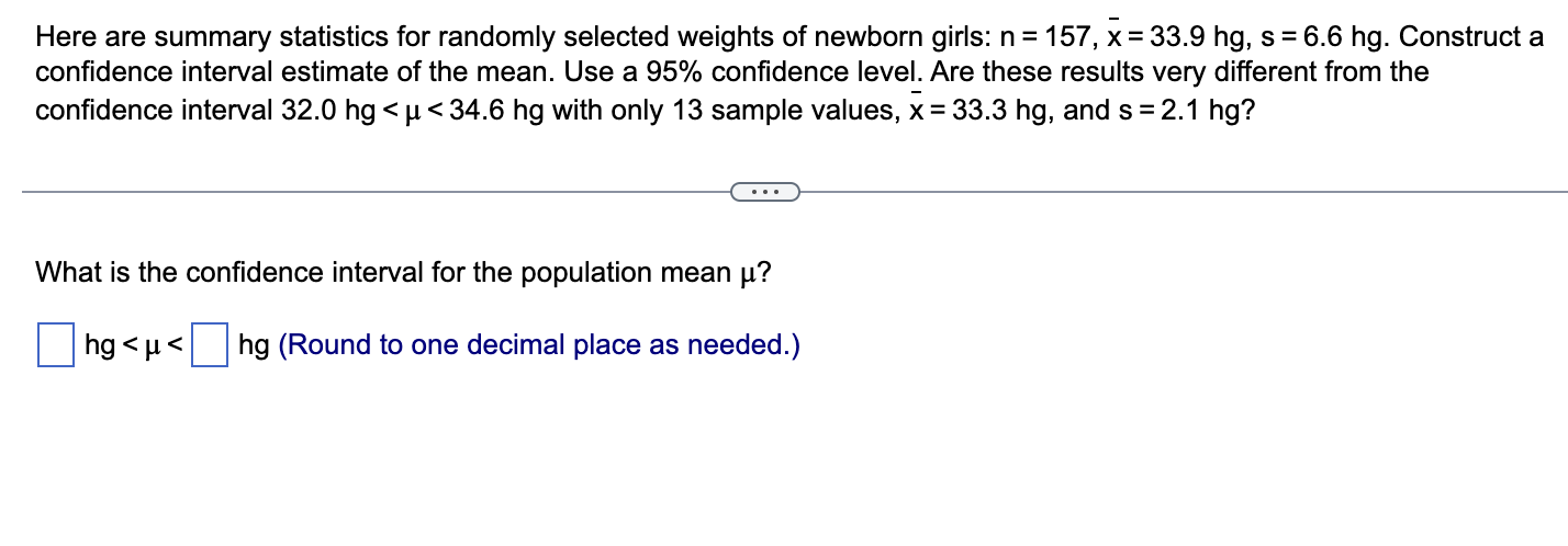 Solved Here are summary statistics for randomly selected | Chegg.com