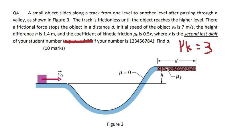 Solved Q4. A small object slides along a track from one | Chegg.com