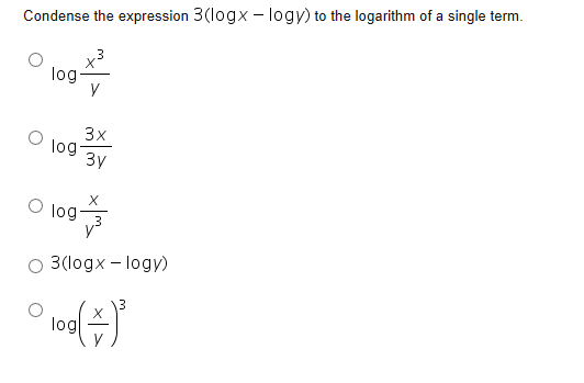 Solved logy) to the logarithm of a single term Condense the | Chegg.com