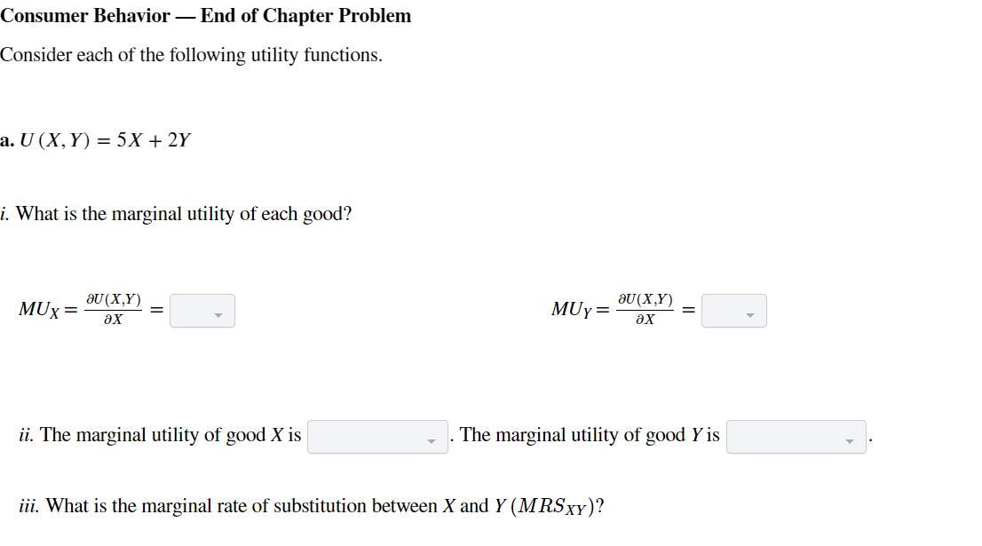 Solved Consumer Behavior - End of Chapter Problem Consider | Chegg.com