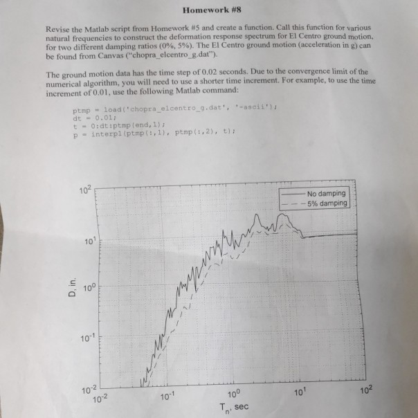 Homework #8 Revise the Matlab script from Homework #5 | Chegg.com