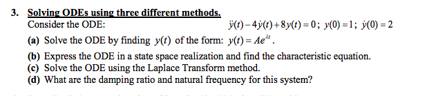 Solved 3. Solving ODEs using three different methods. | Chegg.com