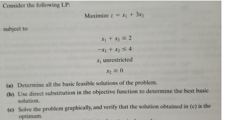 Solved Consider the following LP:Maximize z=x1+3x2subject | Chegg.com