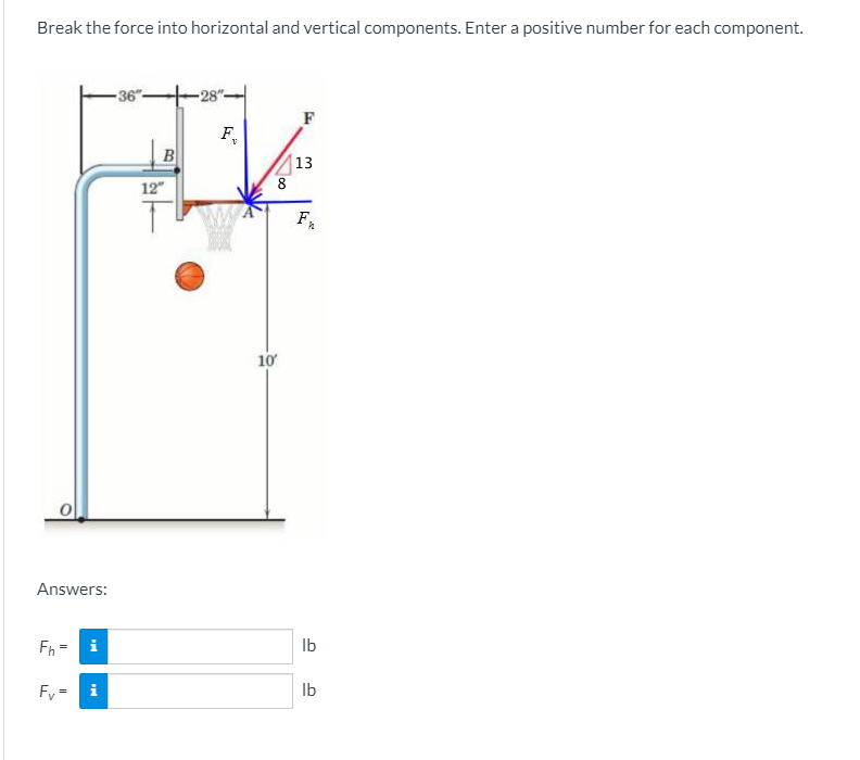 Solved Break the force into horizontal and vertical | Chegg.com