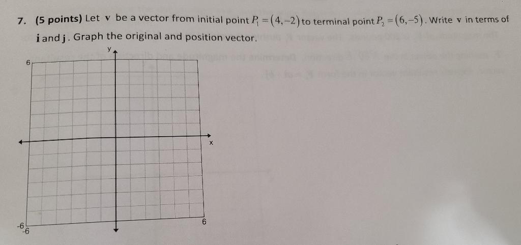Solved 7. (5 points) Let v be a vector from initial point | Chegg.com