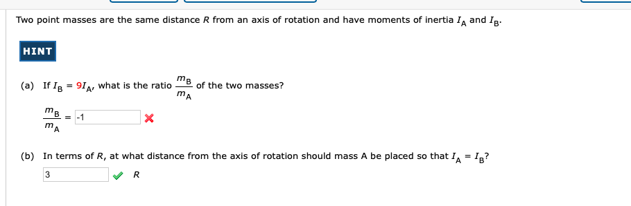 Solved Two point masses are the same distance R from an axis | Chegg.com