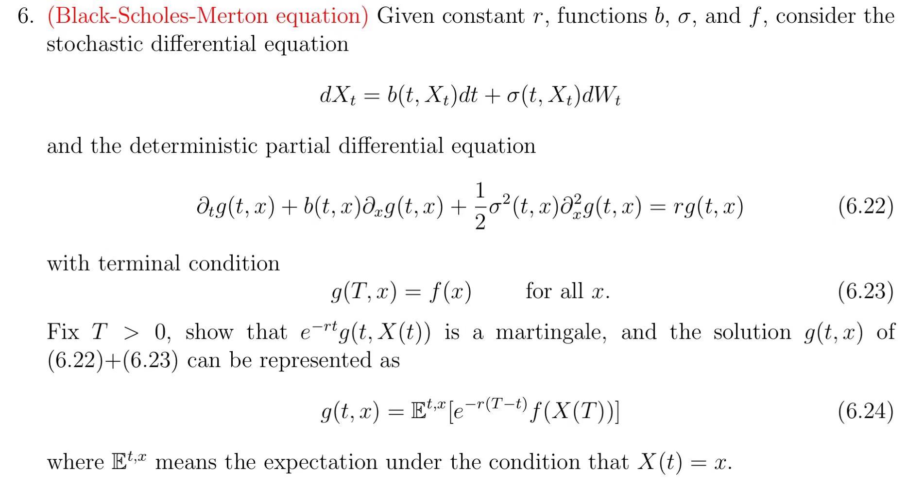Solved (Black-Scholes-Merton equation) ﻿Given constant r, | Chegg.com