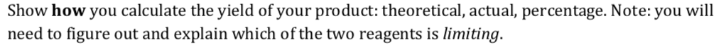 Solved I need help with my lab report, For my Ochem class we | Chegg.com