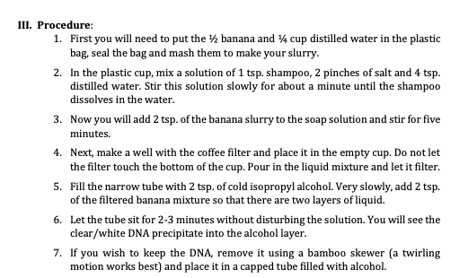Solved Laboratory Activity # BANANA DNA EXTRACTION Cells are | Chegg.com