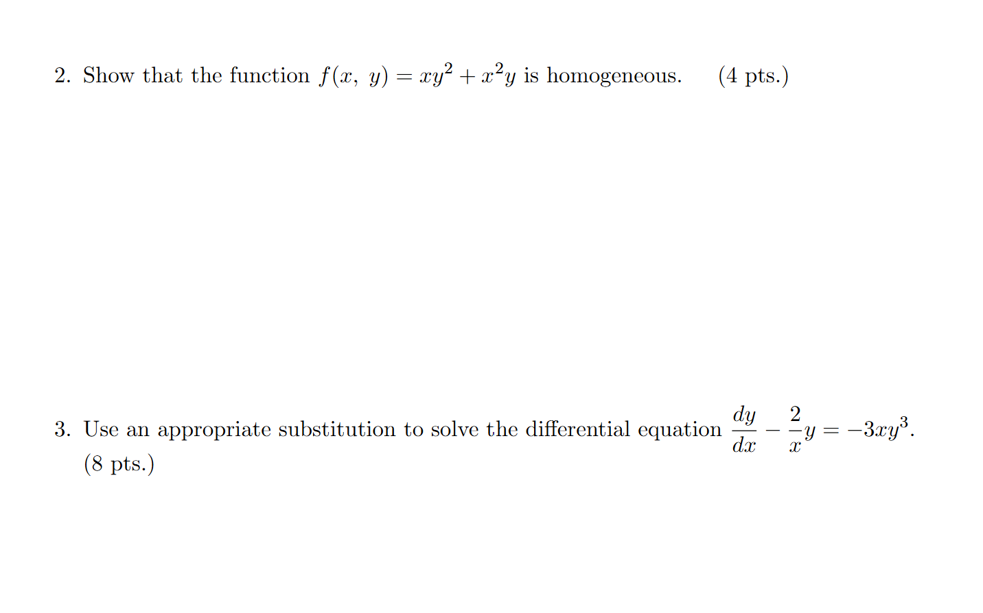 Solved Show that the function f(x,y)=xy2+x2y ﻿is | Chegg.com