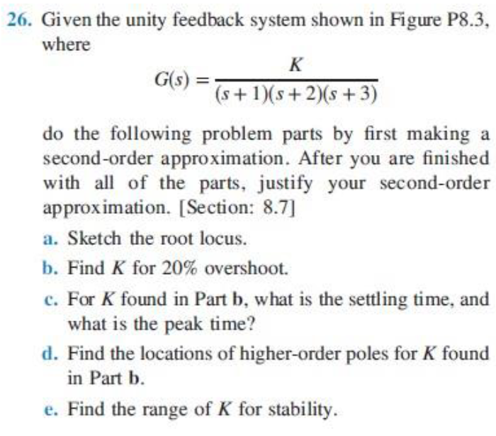 26. Given the unity feedback system shown in Figure | Chegg.com