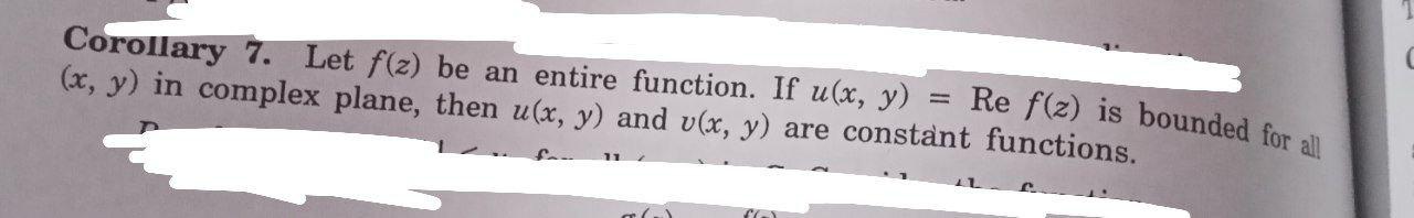 Solved Corollary 7. Let f(z) be an entire function. If | Chegg.com Solved Corollary 7. Let f(z) be an entire function. If | Chegg.com