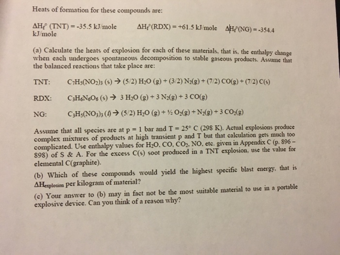 Solved Explosive compounds are molecules (or materials) in | Chegg.com