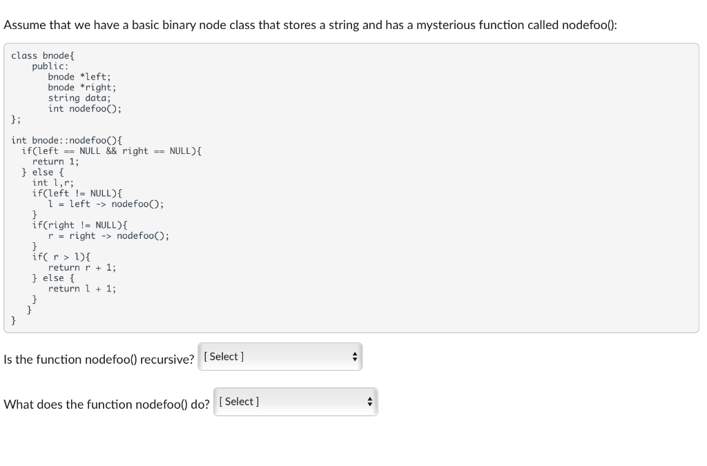 Solved Assume that we have a basic binary node class that | Chegg.com