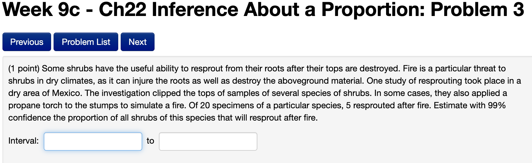 Solved Week 9c - Ch22 Inference About a Proportion: Problem | Chegg.com