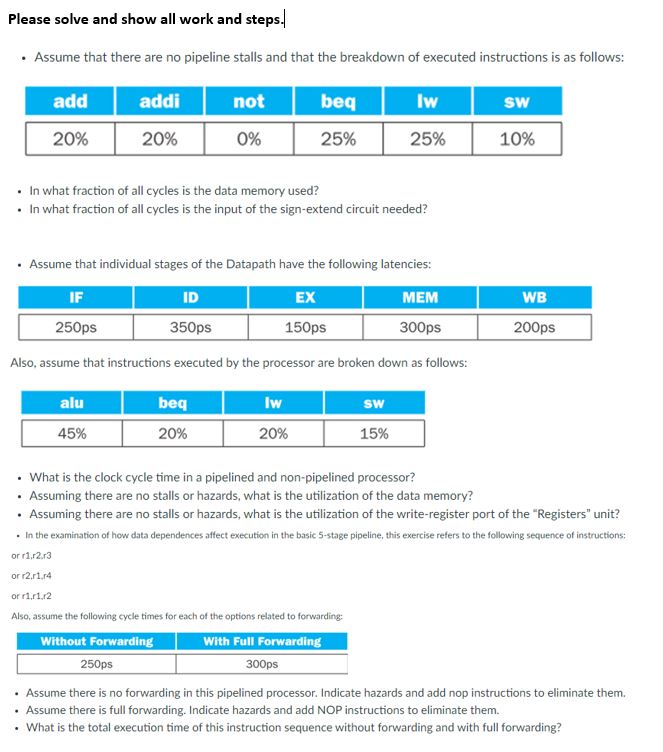 Solved Please solve and show all work and steps.Please solve | Chegg.com