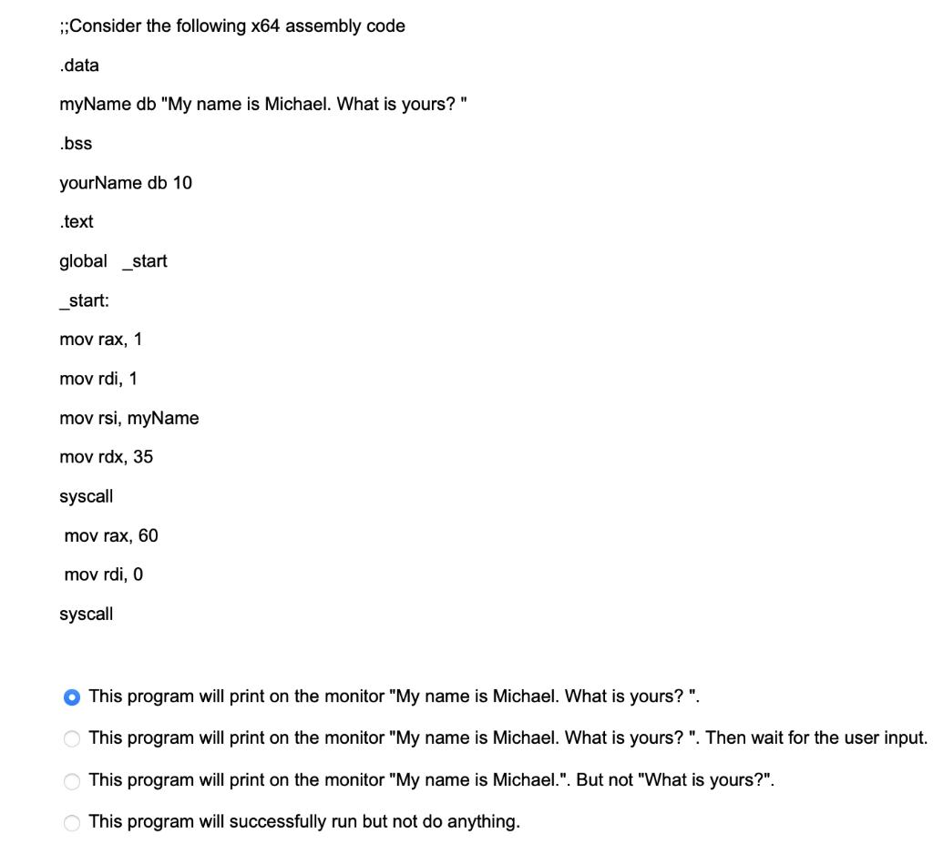 Solved ;;Consider the following x64 assembly code .data | Chegg.com