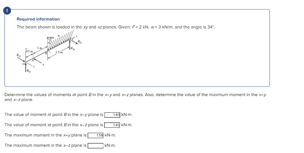 Solved Required information The beam shown is loaded in the | Chegg.com