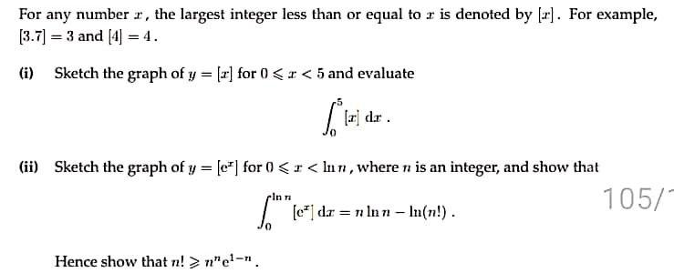 Solved = For any number r, the largest integer less than or | Chegg.com