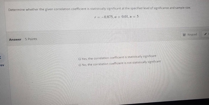 Solved Determine Whether The Given Correlation Coefficient