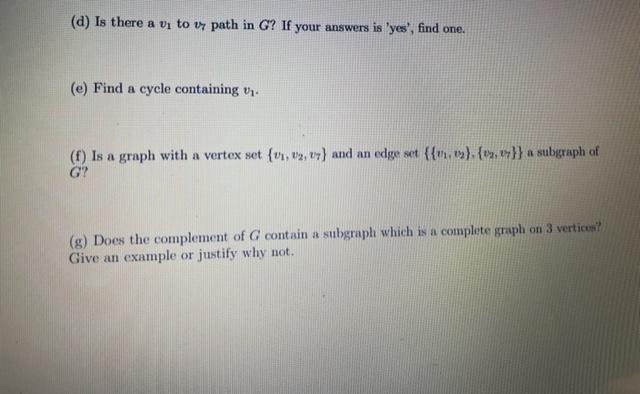 Solved 1. [10 points] Consider a graph G with a vertex set V | Chegg.com