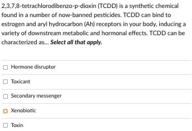 Solved 2,3,7,8-tetrachlorodibenzo-p-dioxin (TCDD) is a | Chegg.com