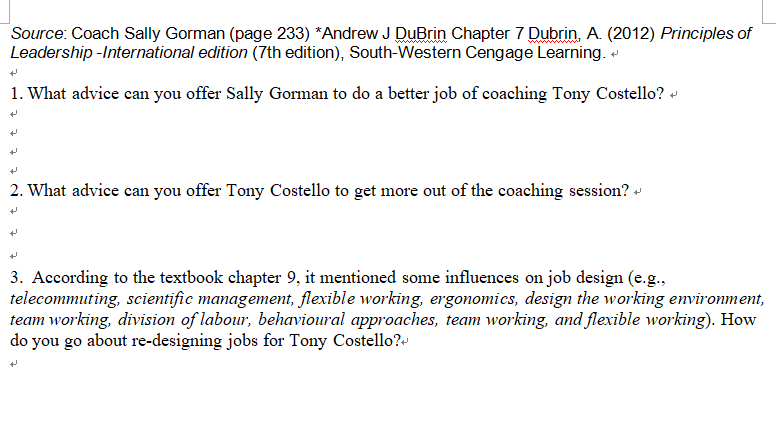 Solved Source: Coach Sally Gorman (page 233) *Andrew J | Chegg.com