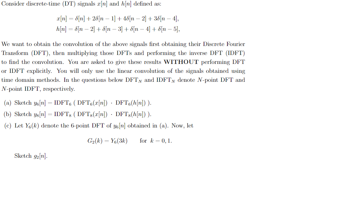 Solved Consider discrete-time (DT) signals x[n] and h[n] | Chegg.com